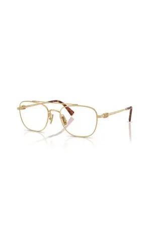 Miu Miu 51mm Square Optical Glasses - Gold
