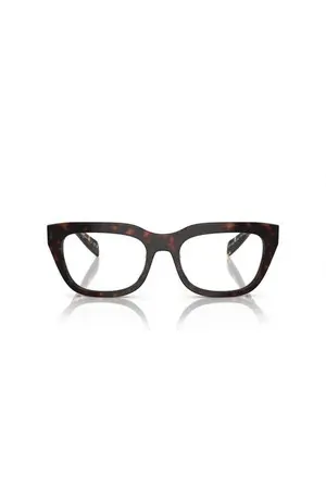 Prada 52mm Irregular Eyeglasses - Tortoise