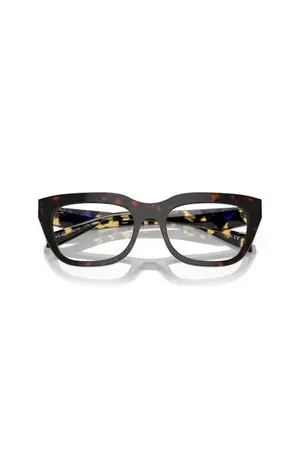 Prada 52mm Irregular Eyeglasses - Tortoise