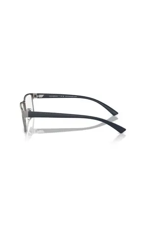 Emporio Armani Rectangle Full Rim Metal Eyeglasses