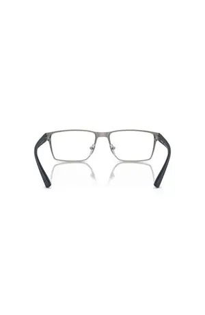 Emporio Armani Rectangle Full Rim Metal Eyeglasses