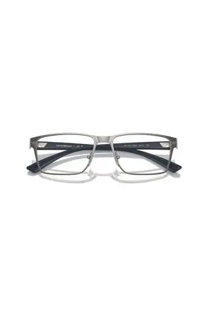 Emporio Armani Rectangle Full Rim Metal Eyeglasses