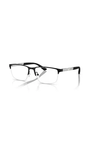 Emporio Armani 54mm Rectangle Optical Glasses - Black