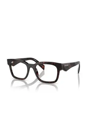 Prada 53mm Rectangle Optical Glasses Red