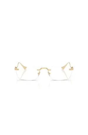 FERRARI 54mm Rectangle Rimless Optical Glasses - Gold