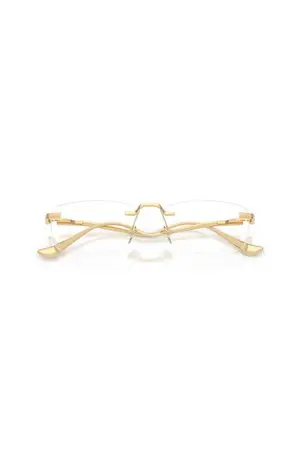 FERRARI 54mm Rectangle Rimless Optical Glasses - Gold