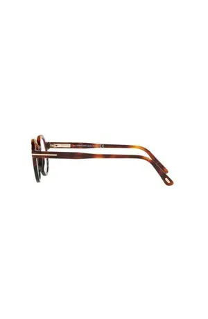 TOM FORD Round Full Rim Acetate Eyeglasses - Tortoise