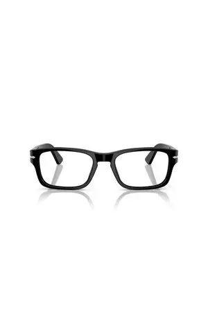 Persol 56mm Rectangle Optical Glasses - Black