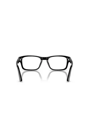 Persol 56mm Rectangle Optical Glasses - Black