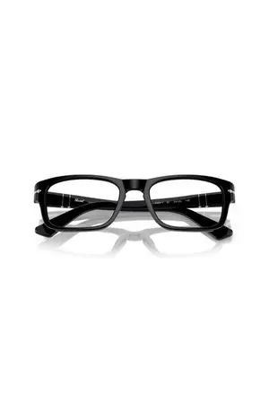 Persol 56mm Rectangle Optical Glasses - Black