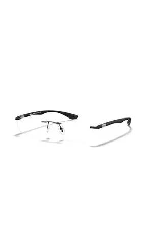 Ray-ban 56mm Rectangle Eyeglasses - Silver