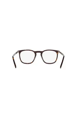 Saint Laurent Acetate Full Rim Round Eyeglasses - Tortoise