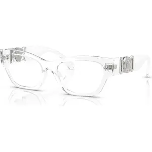 Versace 54mm Cat Eye Optical Glasses - Transparent