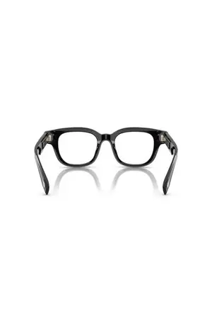 Brunello Cucinelli 48mm Rectangle Full Rim Eyeglasses - Black