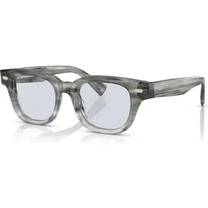 Brunello Cucinelli 48mm Rectangle Full Rim Eyeglasses - Grey