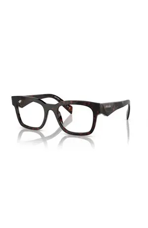 Prada 54mm Rectangle Optical Glasses - Red