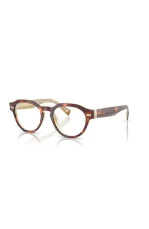 Brunello Cucinelli 49mm Phantos Optical Glasses - Tortoise