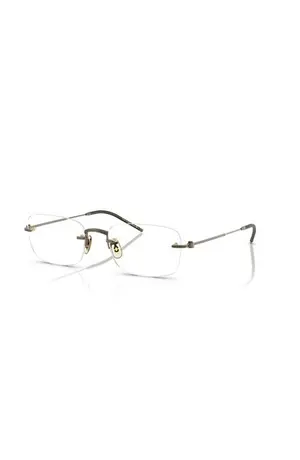 Oliver Spencer Rectangle Rimless Optical Glasses - Gold