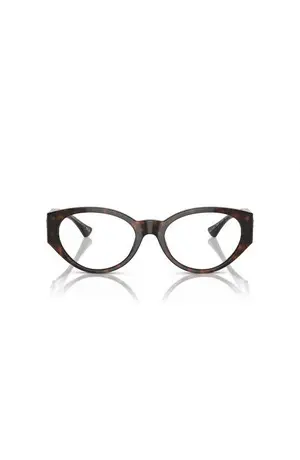 Versace 54mm Oval Optical Glasses - Tortoise