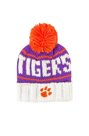 BITS & BOWS Bobble Beanie - Purple