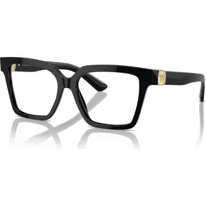 Dolce & Gabbana 51mm Square Full Rim Eyeglasses - Black