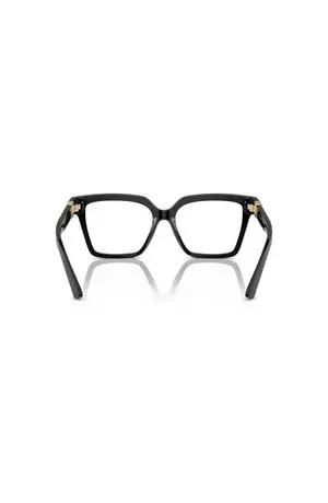 Dolce & Gabbana 51mm Square Full Rim Eyeglasses - Black