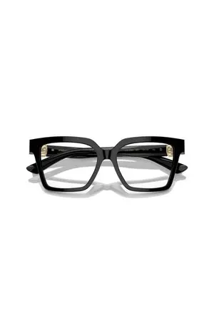 Dolce & Gabbana 51mm Square Full Rim Eyeglasses - Black