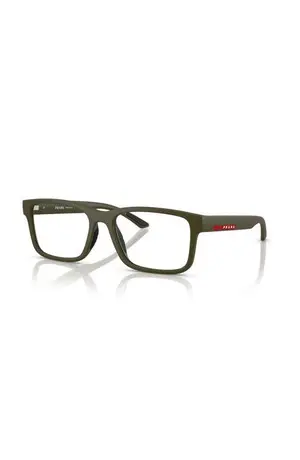 Prada 56mm Rectangle Eyeglasses - Green
