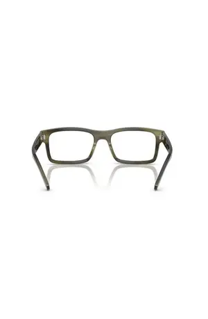 Ray-ban 56mm Rectangle Optical Glasses - Brown