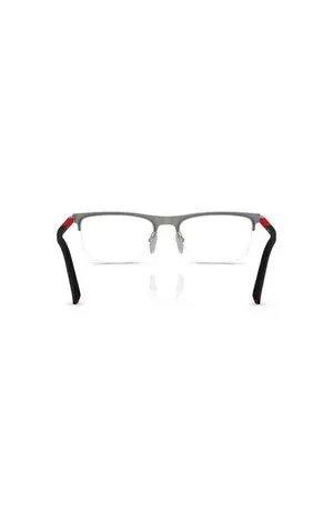 Prada 55mm Rectangle Eyeglasses - Silver