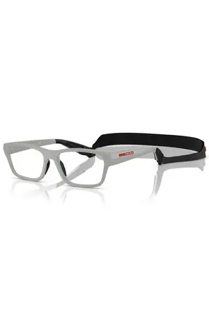 Prada 56mm Rectangle Eyeglasses - Grey