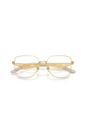 Dolce & Gabbana 56mm Square Eyeglasses - Gold