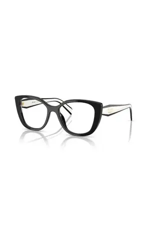 Prada 53mm Cat Eye Optical Glasses - Black