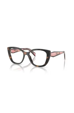 Prada 53mm Cat Eye Optical Glasses - Tortoise
