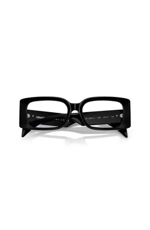 Versace 51mm Rectangle Optical Glasses - Black