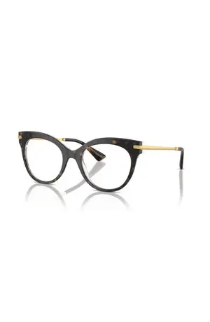 Dolce & Gabbana 52mm Butterfly Optical Glasses - Tortoise