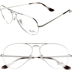 Ray-ban Aviator Optical Glasses - Silver/clear