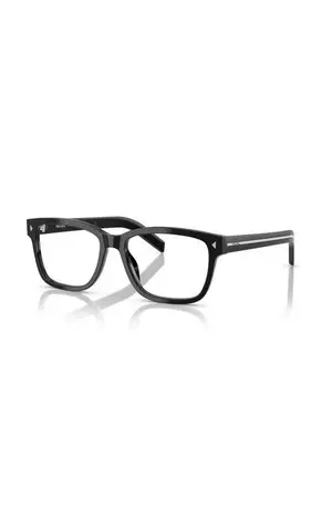 Prada 55mm Rectangle Optical Glasses - Black