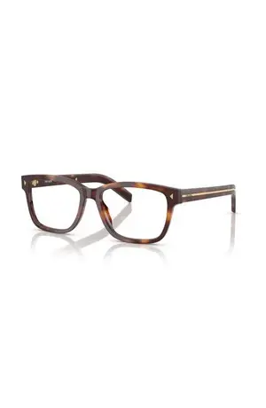 Prada 55mm Rectangle Optical Glasses - Tortoise