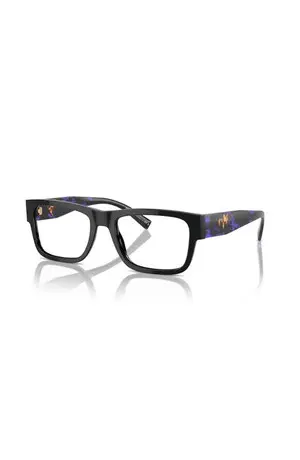 Prada 52mm Rectangle Eyeglasses - Black