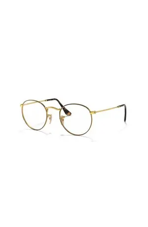 Ray-ban 47mm Round Full Rim Eyeglasses - Tortoise