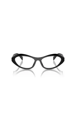 Prada 53mm Irregular Full Rim Eyeglasses - Black