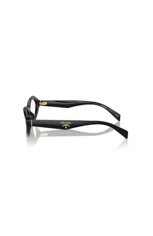 Prada 53mm Irregular Full Rim Eyeglasses - Black