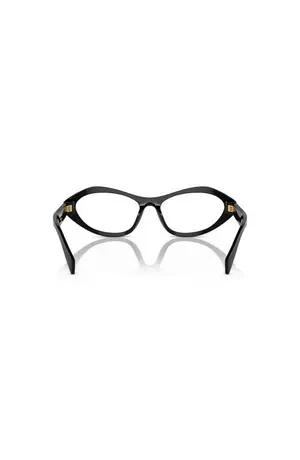 Prada 53mm Irregular Full Rim Eyeglasses - Black