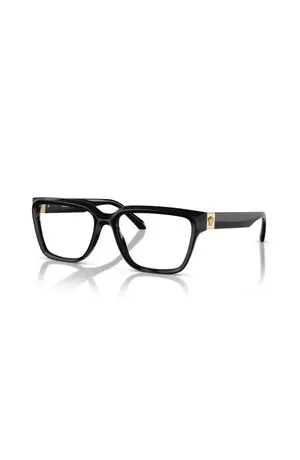 Versace 53mm Rectangle Optical Glasses - Black