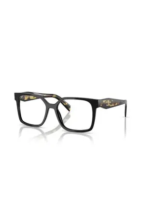Prada 52mm Rectangle Optical Glasses - Black