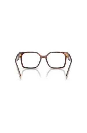Prada 52mm Rectangle Optical Glasses - Brown
