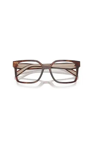 Prada 52mm Rectangle Optical Glasses - Brown