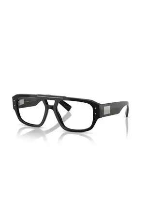 Dolce & Gabbana 56mm Pilot Optical Glasses - Black