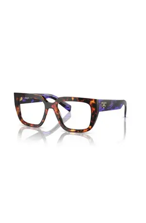 Prada 50mm Irregular Eyeglasses - Brown